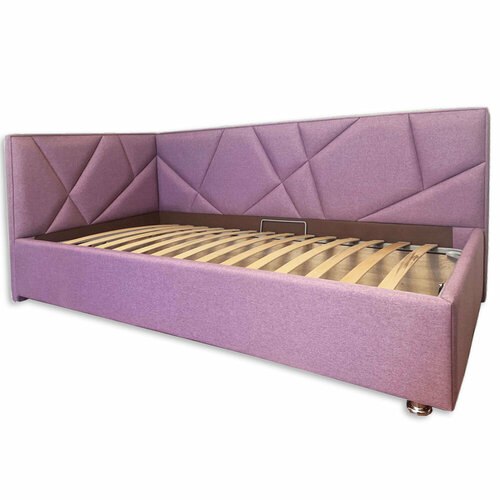 Кровать Геометрия угловая 160х200 см, ПМ, цвет и материал на выбор
