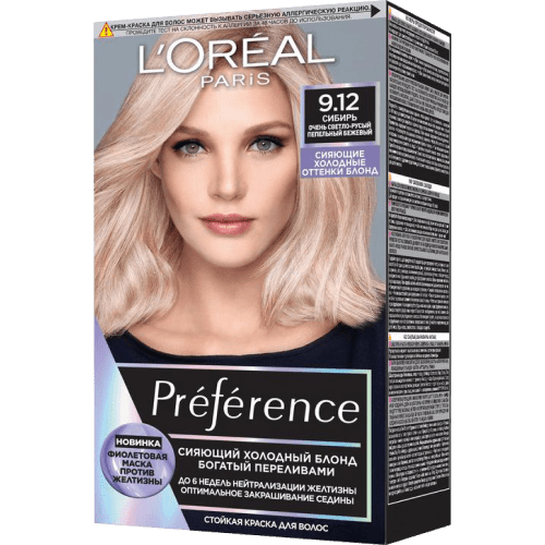 L'OREAL PARIS Preference Cool Blonds Краска для волос 9.12 Siberia