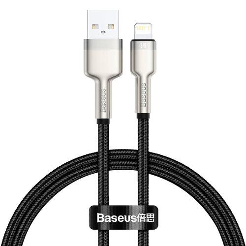 Кабель Baseus Cafule Series Metal USB - Lightning 2.4А (CALJK), 1 м, черный