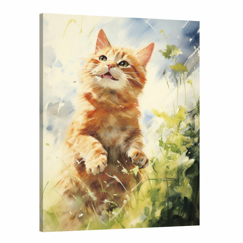 Интерьерная картина 50х70 "Кот и его танец"
