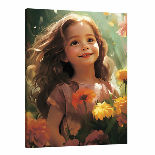 Интерьерная картина 50х70 "Девушка с искренней улыбкой"