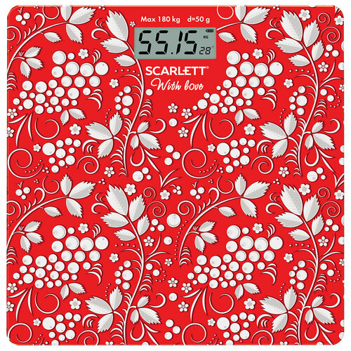Весы напольные электронные весы Scarlett SC-BS33E029 стекло, 180 кг