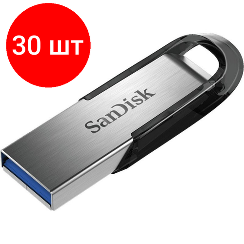 Комплект 30 штук, Флеш-память SanDisk Ultra Flair, 64Gb, USB 3.0, с/чер, SDCZ73-064G-G46