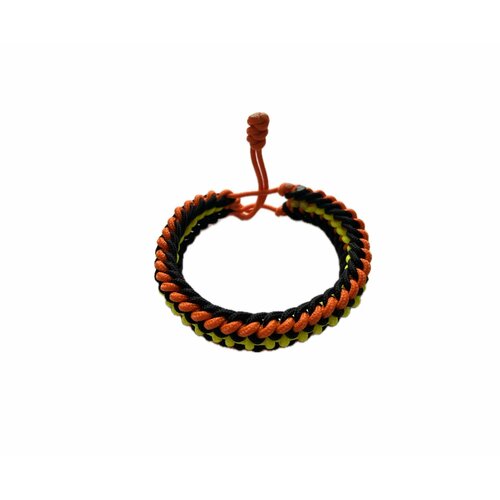 Плетеный браслет "Амулет-Индеец", 1 шт., размер 18 см, размер one size, диаметр 7.5 см, желтый, черный