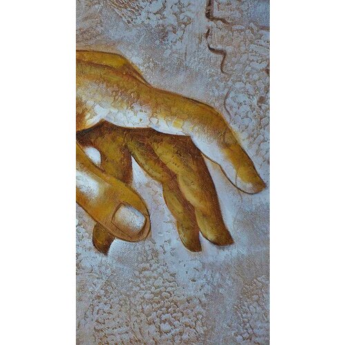 Картина на холсте 60x110 LinxOne "Рука, арт, пальцы, вертикальный" интерьерная для дома / на стену / на кухню / с подрамником