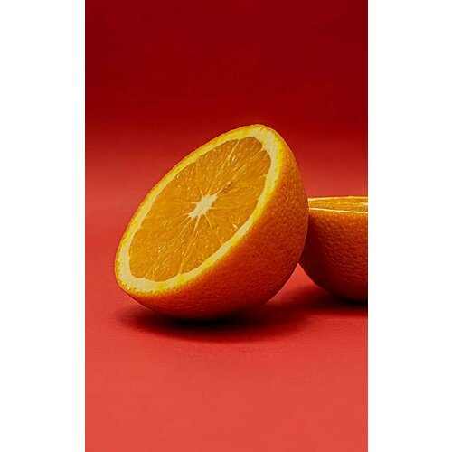 Картина на холсте 60x110 LinxOne "Апельсин, фрукт, дольки" интерьерная для дома / на стену / на кухню / с подрамником
