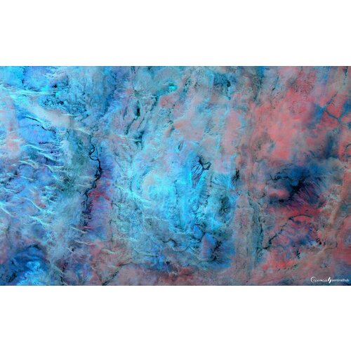Картина на холсте 60x110 LinxOne "Планета, земля, вид из космоса, космос" интерьерная для дома / на стену / на кухню / с подрамником
