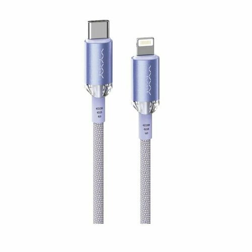 Кабель Vyvylabs Crystal Series Fast Charging Data Cable Type-C to Lightning 30W 1m VCSCL04 Purple