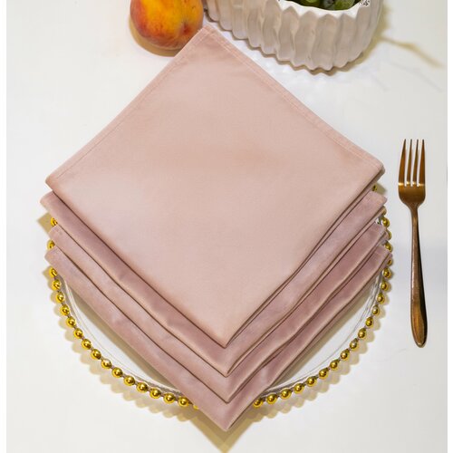 Набор бархатных салфеток "Бледно-розовый" для сервировки