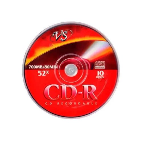 VS Диск для записи, CD-R 80 52x CB/10 700 МБ
