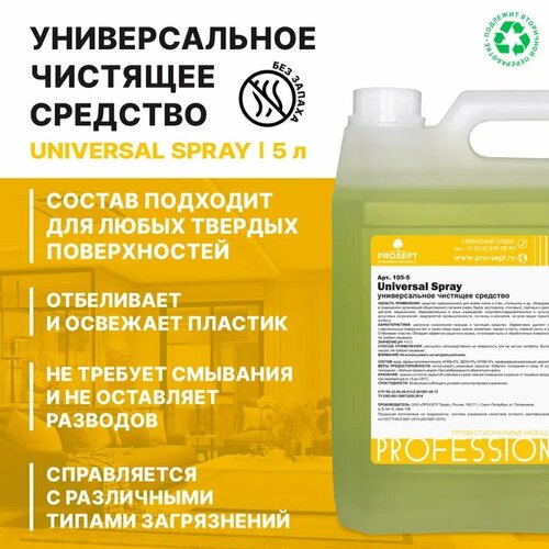Универсальное чистящее средство для твердых поверхностей PROSEPT Universal Spray, 5 л