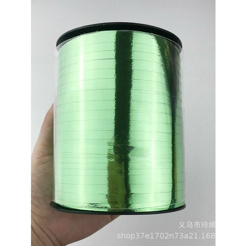 Лента упаковочная декоративная для воздушных шаров металлик зеленый - 0,5см х 250м