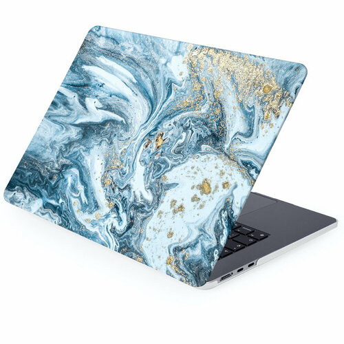 Чехол Guardi Print Series для MacBook Air 15" (М2, 2023) сине-золотистый мрамор (Стиль 5)