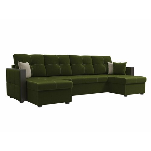 П-образный диван Валенсия, Микровельвет зеленый