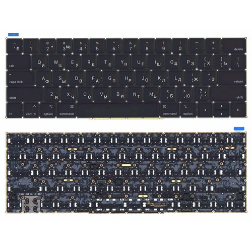 Клавиатура для ноутбука Apple MacBook Pro Retina 13" A1989 15" A1990 2018 плоский Enter черная