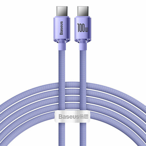Кабель Baseus Crystal Shine USB Type-C - USB Type-C (CAJY), 2 м, фиолетовый