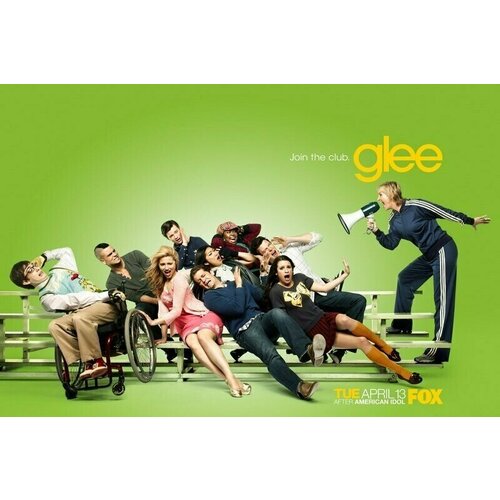 Плакат, постер на бумаге Лузеры (Glee), Брэдли Букер, Брэд Фалчук, Эрик Столц. Размер 21 х 30 см