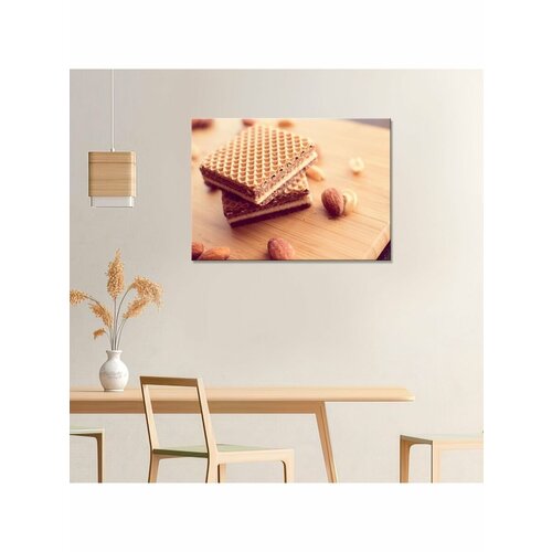 Картина на холсте с подрамником Вафли с ореховой начинкой 60х80