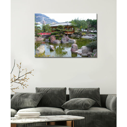 Картина/Картина на холсте для интерьера/Картина на стену/Картина для кухни/ - Монако/Японский сад (1) 30х40