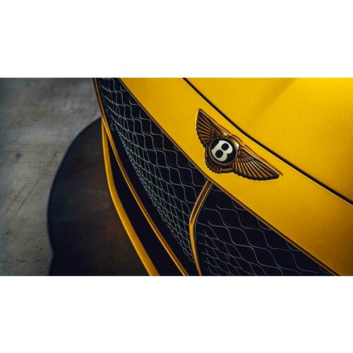 Картина на холсте 60x110 Альянс Лес "Значок желтого автомобиля" на подрамнике / интерьер/ декор