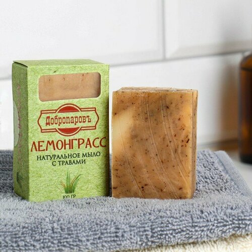 Мыло банное натуральное с травами в коробке "Лемонграсс" 100 гр Добропаровъ (комплект из 5 шт)