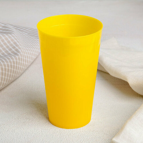 Стакан пластиковый «Ангора», 400 мл, цвет жёлтый (комплект из 35 шт)