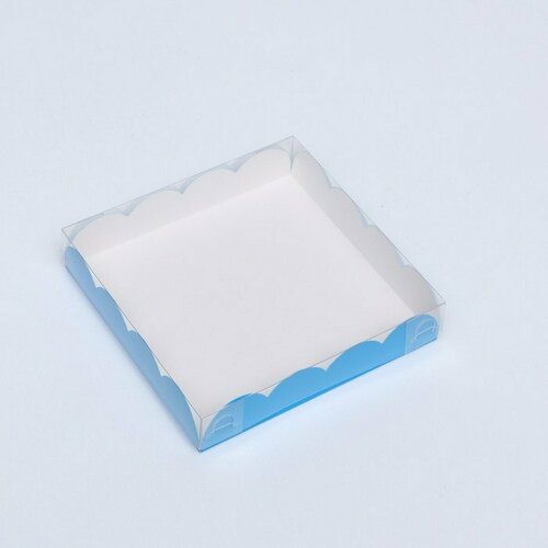 Коробочка для печенья, голубая, 15 х 15 х 3 см (комплект из 50 шт)