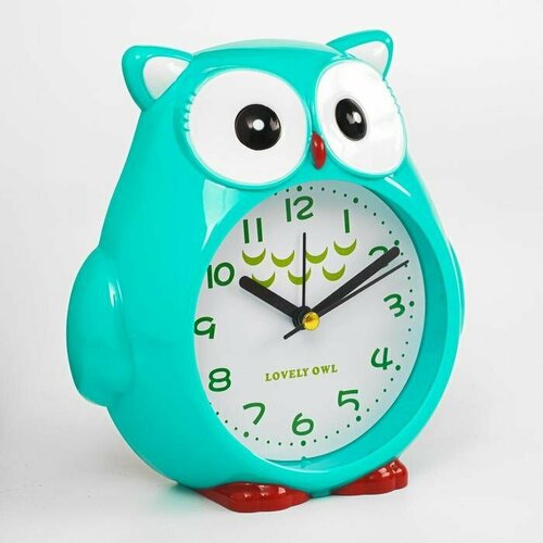 Часы - будильник детские "Совушка", с подвесом, дискретный ход, d-9 см, 14.5 х 4 х 16 см, АА (комплект из 3 шт)