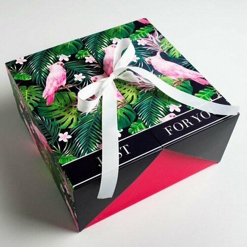 Коробка подарочная «Тропики», 29,5 × 29,5 × 14,5 см (комплект из 2 шт)