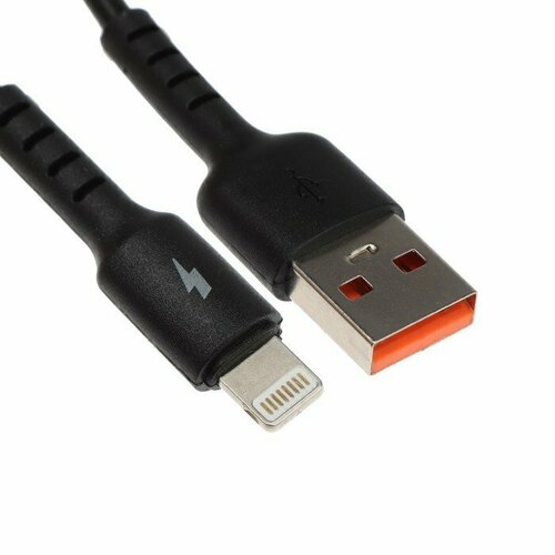 Кабель Exployd EX-K-1261, Lightning-USB, 3 А, 1 м, зарядка/передача данных, силикон, черный (комплект из 7 шт)