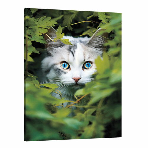 Интерьерная картина 50х70 "Кот и его улыбающиеся глаза"
