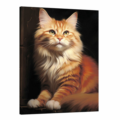 Интерьерная картина 50х70 "Кот и его загадочная улыбка"