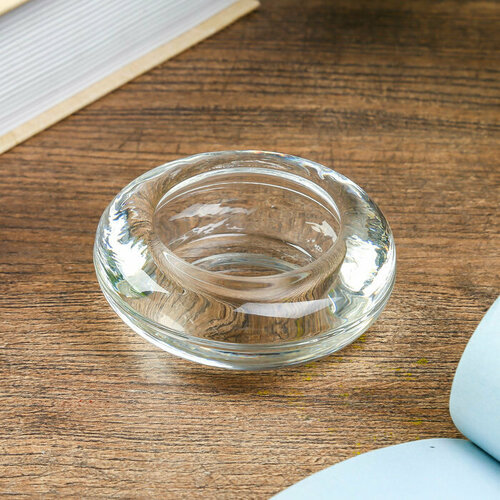Подсвечник стекло на 1 свечу "Круг" прозрачный 2,5х6,5х6,5 см (комплект из 10 шт)