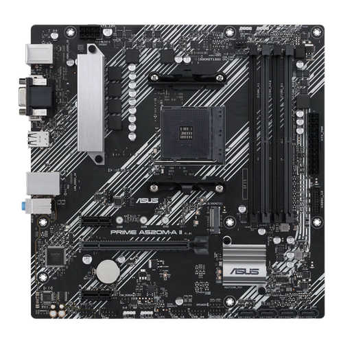 ASUS Материнская плата ASUS PRIME A520M-A II/CSM, Socket AM4, A520, 4*DDR4, D-Sub+DP+HDMI, SATA3 + RAID, Audio, Gb LAN, USB 3.2*5, USB 2.0*4, COM*1 header (w/o cable), mATX ; 990MB17H0-M0EAYC