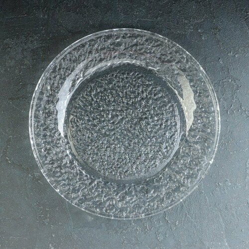 Тарелка стеклянная обеденная «Вулкан», d=27,5 см, цвет прозрачный (комплект из 3 шт)