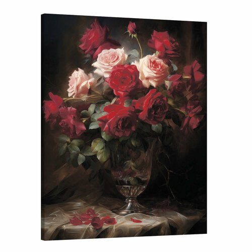 Интерьерная картина 50х70 "Розы в элегии"