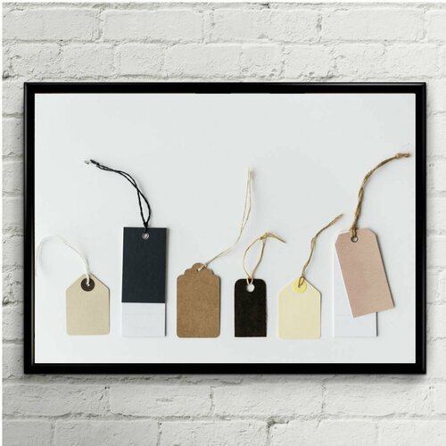 Постер "Бирки с веревочками" Cool Eshe из коллекции "Интерьеры на любой вкус", плакат на стену А3