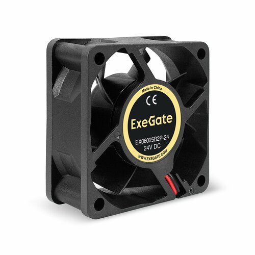 Вентилятор 24В DC ExeGate EX06025B2P-24 (60x60x25 мм, 2-Ball (двойной шарикоподшипник), 2pin, 5100RPM, 34dBA) EX295205RUS