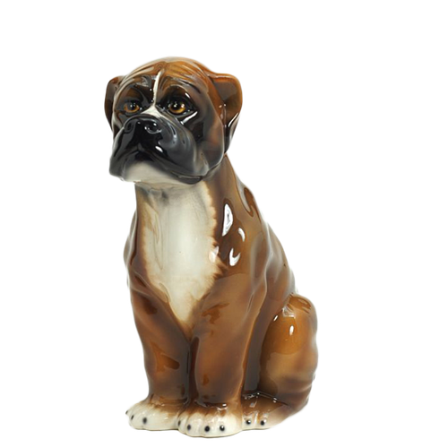 Керамическая скульптура Фигурка собаки породы Боксер щенок KSVA-CB-279