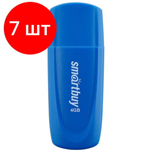Комплект 7 шт, Память Smart Buy "Scout" 4GB, USB 2.0 Flash Drive, синий