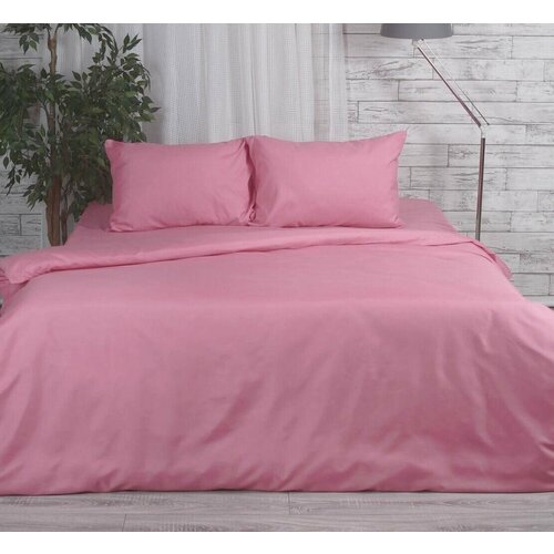 Постельное бельё Maktex из сатина 2 спальное Амарантово-розовый