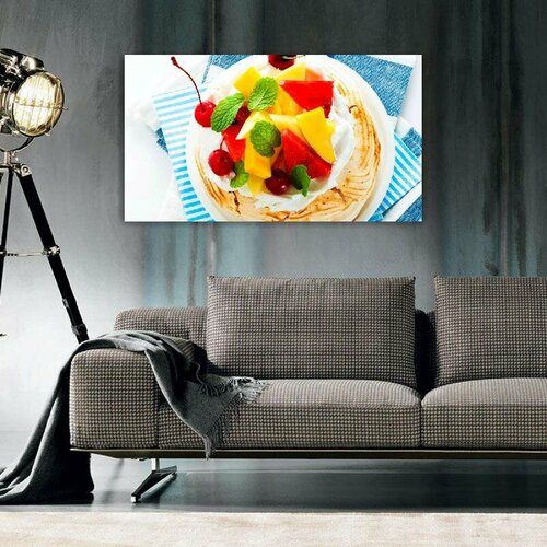 Картина на холсте 60x110 LinxOne "Десерт выпечка кусочки" интерьерная для дома / на стену / на кухню / с подрамником