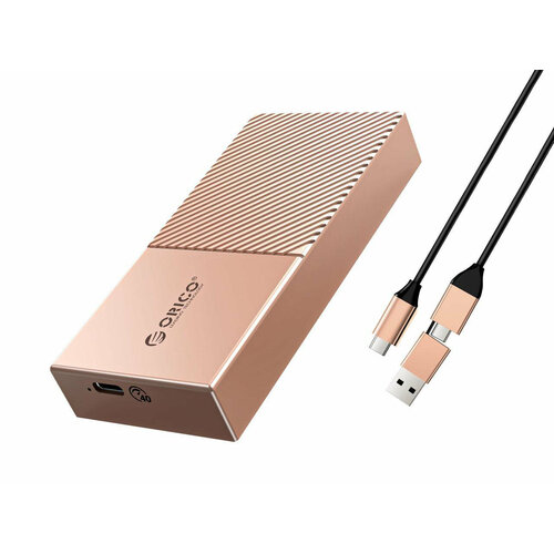 Переходник (внешний бокс) M.2 NVMe PCI-E - USB 4 (Thunderbolt 3, 4) Orico AluMetal Rose Gold Brick Box 40Gbps