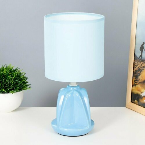 Настольная лампа "Лаура" Е14 40Вт голубой 13х13х26,5 см RISALUX (комплект из 2 шт)