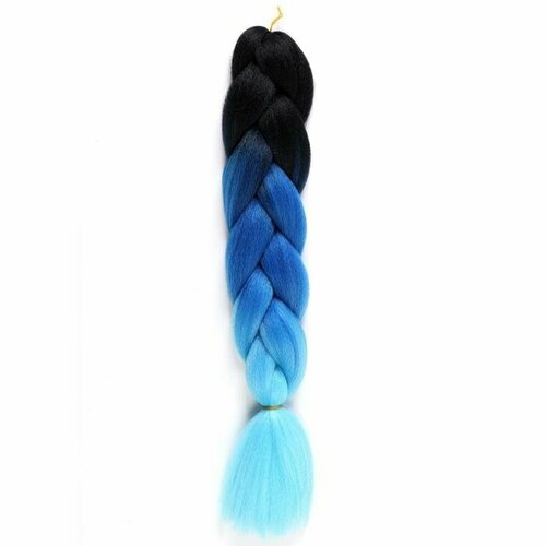 ZUMBA Канекалон трёхцветный, гофрированный, 60 см, 100 гр, цвет чёрный/синий/голубой(#CY9) (комплект из 7 шт)
