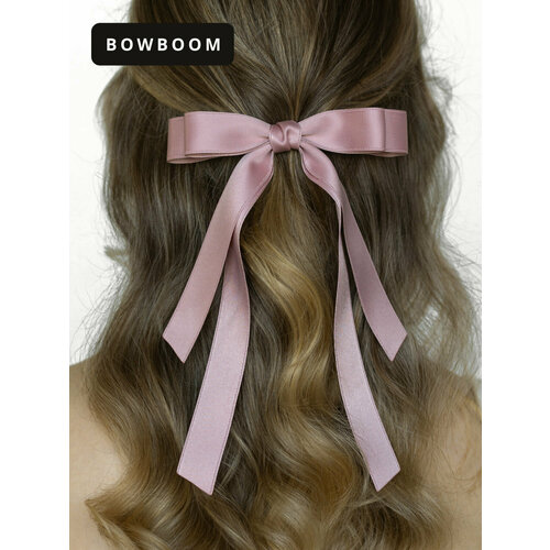 Розовый атласный бант для волос на заколке-автомат для девочек и женщин. Украшения и аксессуары для волос.