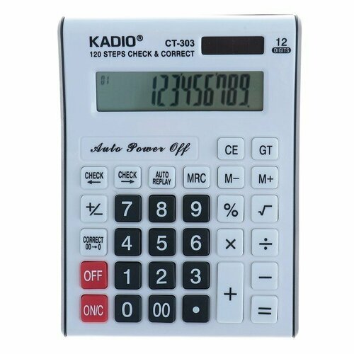 Калькулятор настольный, 12-разрядный, 303 (комплект из 3 шт)