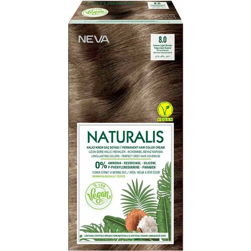 Крем-краска для волос Naturalis Vegan без аммиака № 8.0 Интенсивный светлый каштановый х2шт
