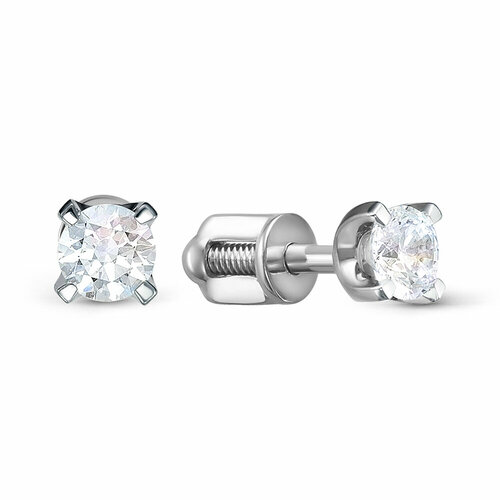 Серьги Яхонт, белое золото, 585 проба, бриллиант, бесцветный
