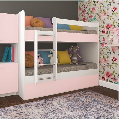 Кровать двухъярусная Есэндвич kids Лаворо 160х70 см (Белый/Розовый кварц)